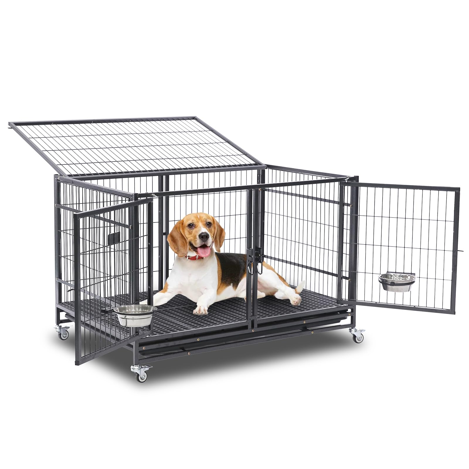 43" Stackable Dog Crate with Divider 43T – Homey Pet Official